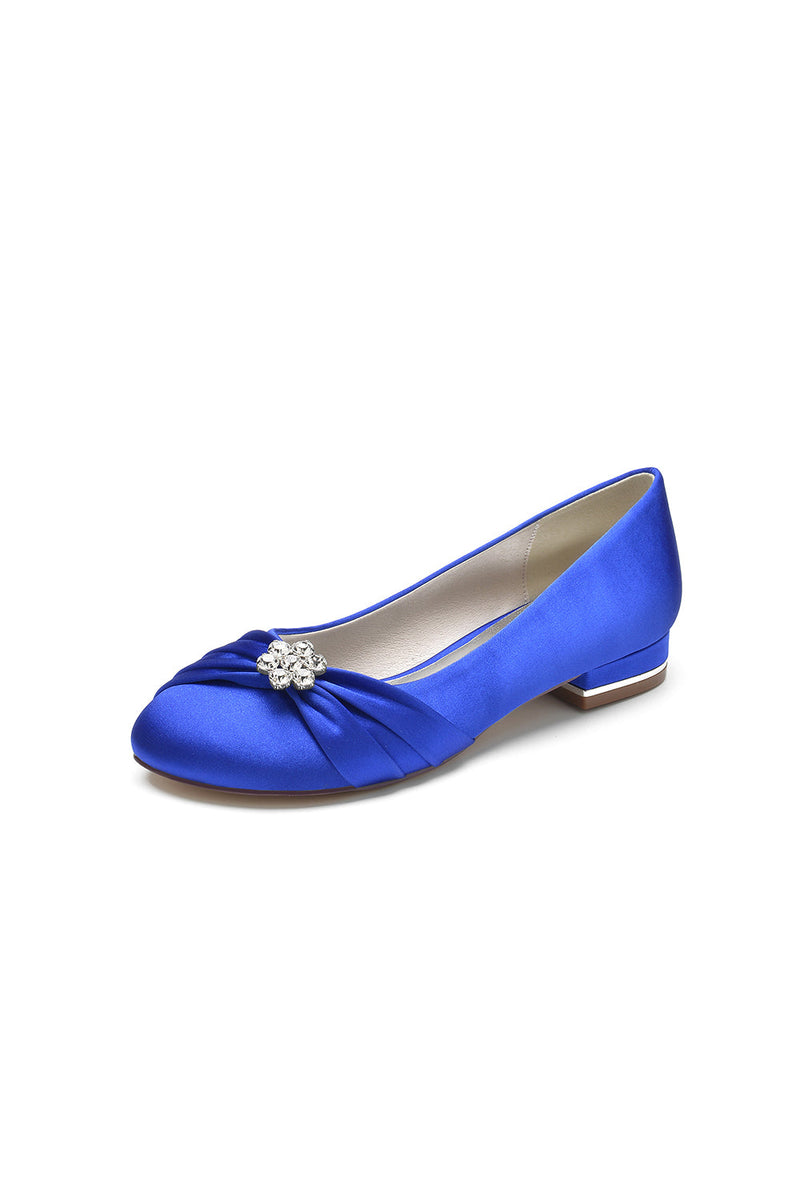 Royal Blue Flats with Rhinestone embellished – KissDress
